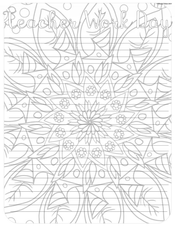 Coloring Graphic Organizer for note taking at Teacher Work Days - My ...