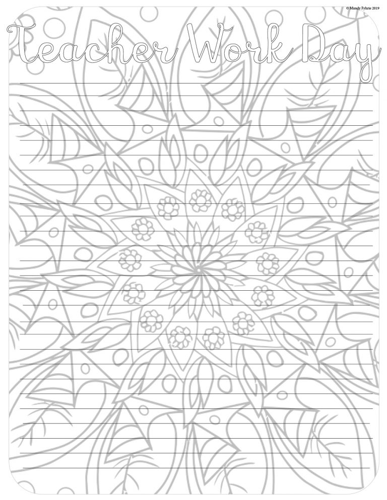 Coloring Graphic Organizer for note taking at Teacher Work Days - My ...