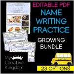 EDITABLE PDF Interactive First & Last Name Writing Practice Growing ...